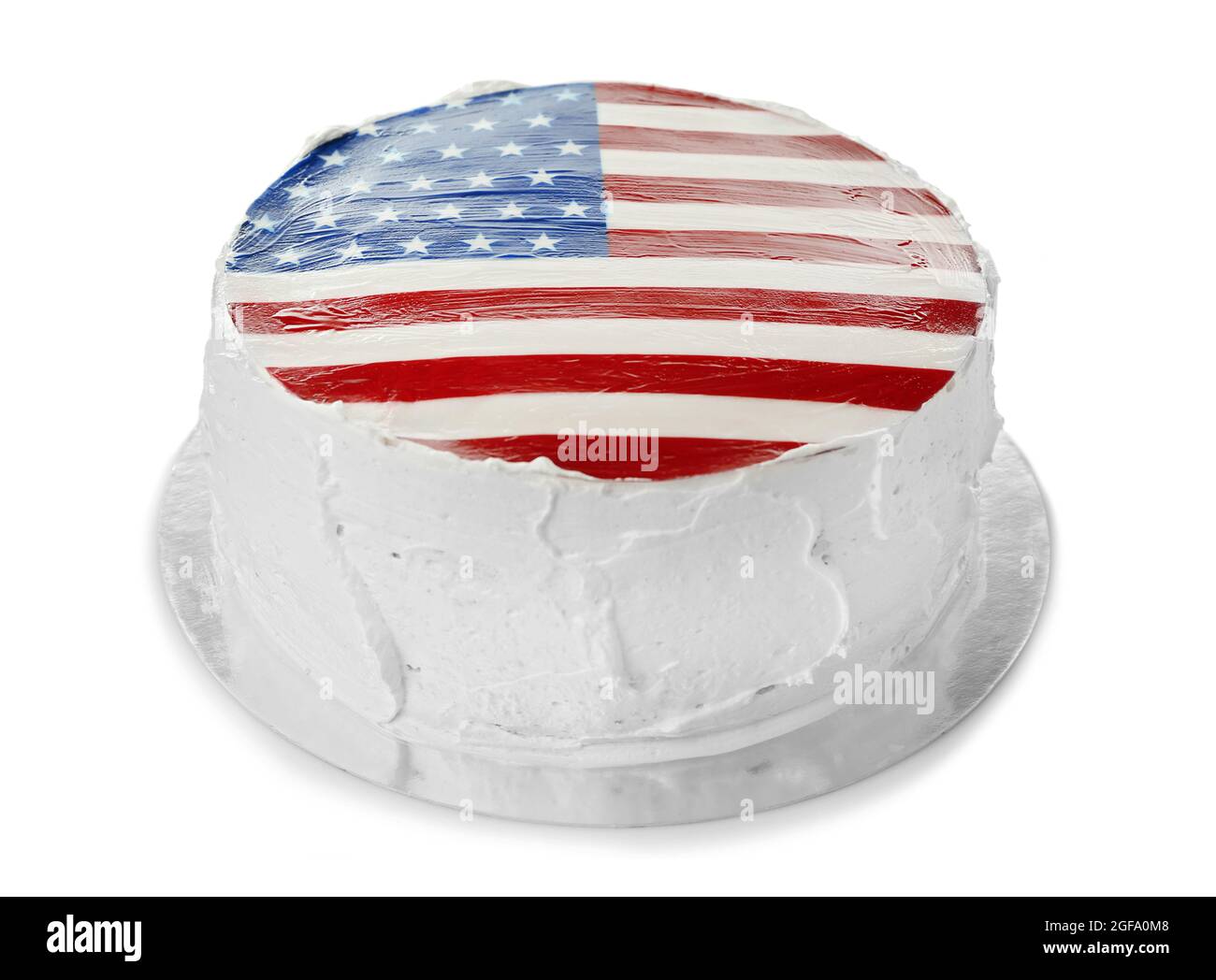 American flag cake, isolated on white background Stock Photo - Alamy
