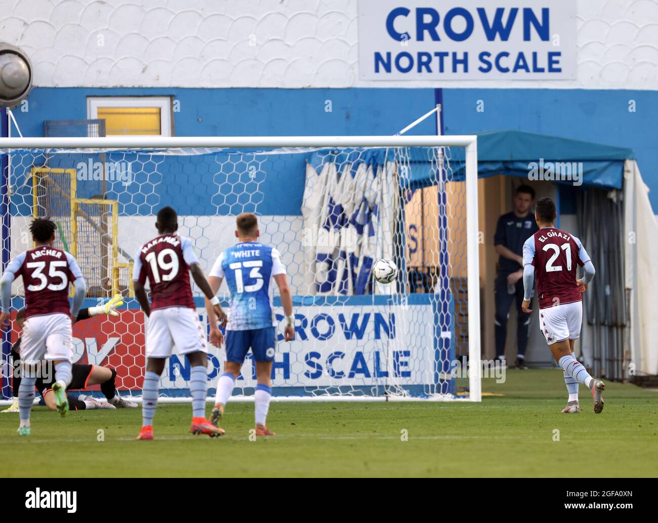 Aston Villa's Anwar El Ghazi scores their side's second goal of the ...