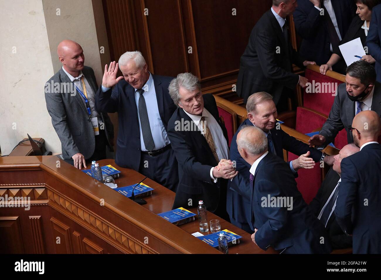 KYIV, UKRAINE - AUGUST 24, 2021 - Former Speaker Oleksandr Moroz, ex ...