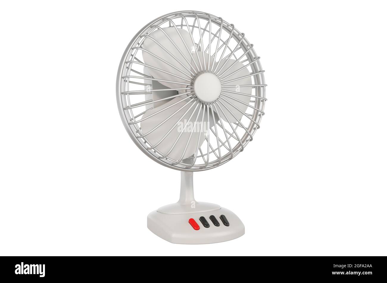 Table fan, 3D rendering isolated on white background Stock Photo - Alamy