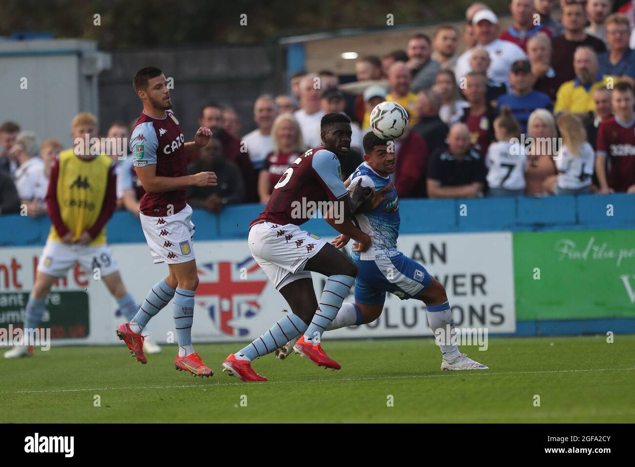 BARROW IN FURNESS, UK. AUGUST 24TH Barrow's Josh Gordon in action with ...