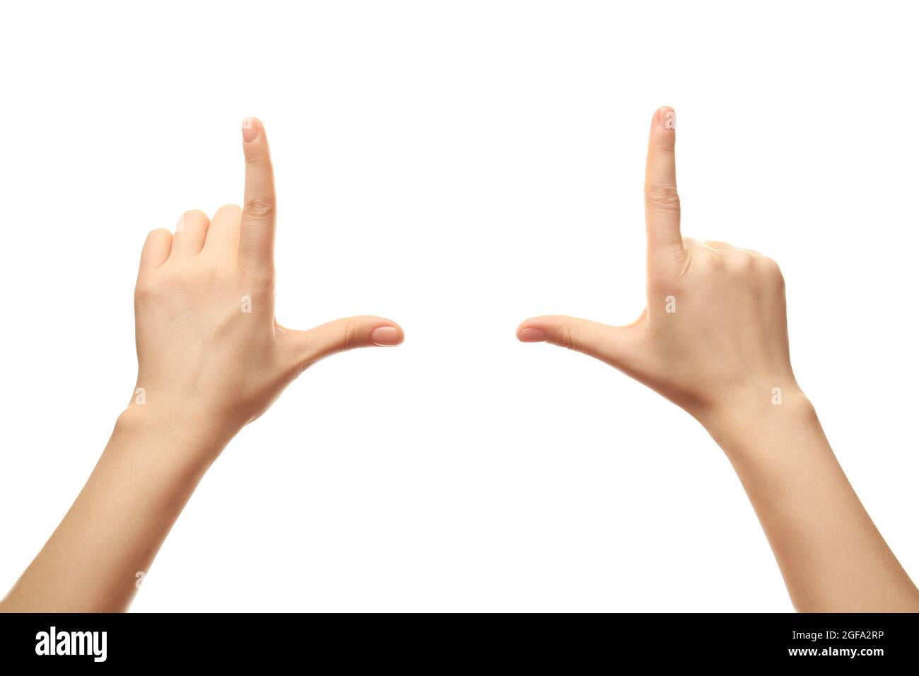 Female hands on white background Stock Photo - Alamy