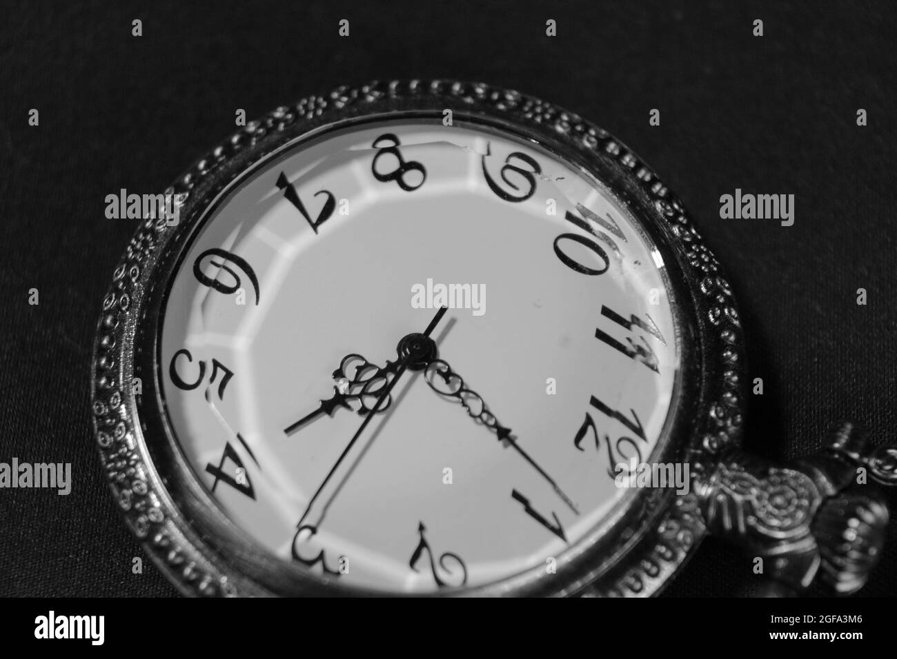 Old pocket watch face, photographed in black and white Stock Photo - Alamy