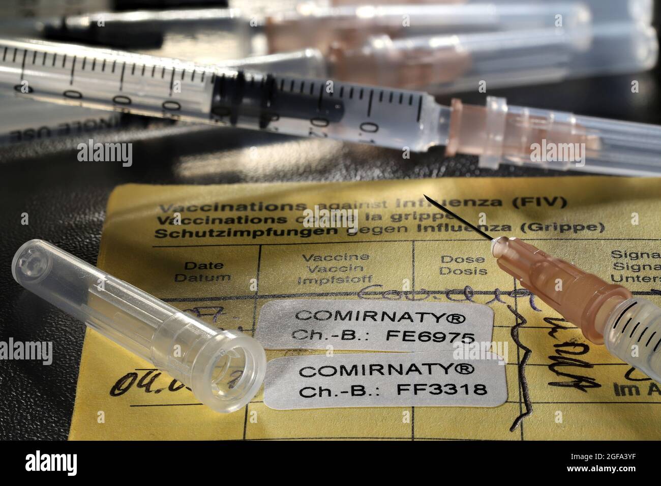 Documentation of the first and second vaccination with BioNTech/Pfizer ...