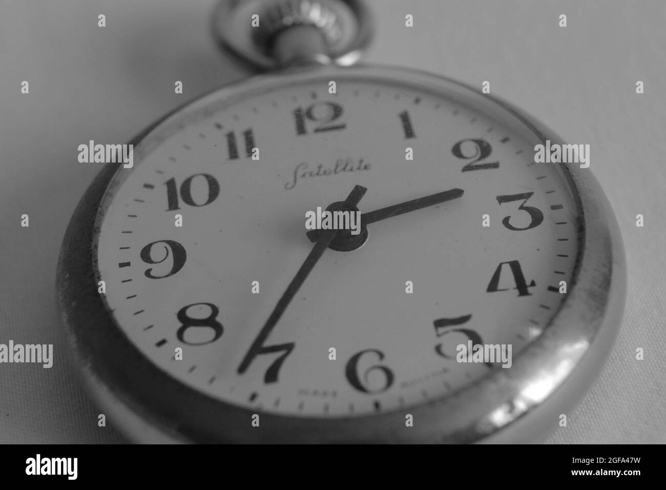 Old fashioned pocket watch photographed in monochrome Stock Photo - Alamy