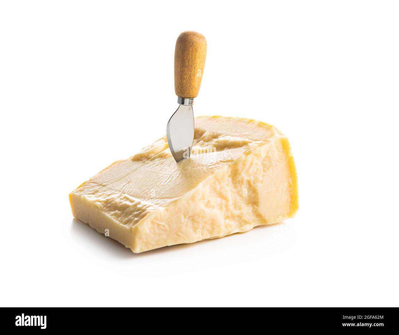 Block of italian parmesan cheese isolated on white background Stock ...