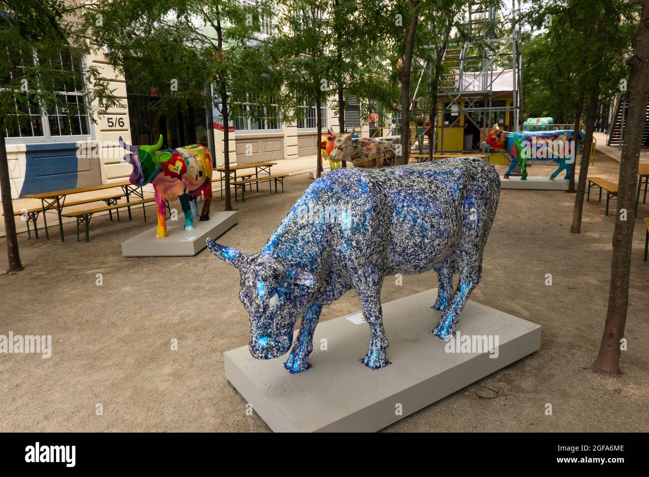 Cow Parade at Industry City Sunset Park Brooklyn NYC Stock Photo - Alamy