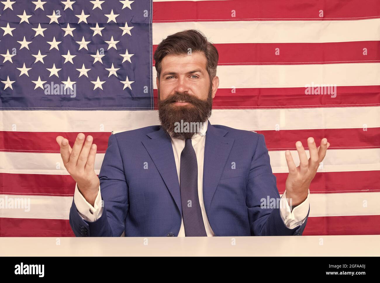 Man american presenter anchorman in studio, fresh news concept Stock ...