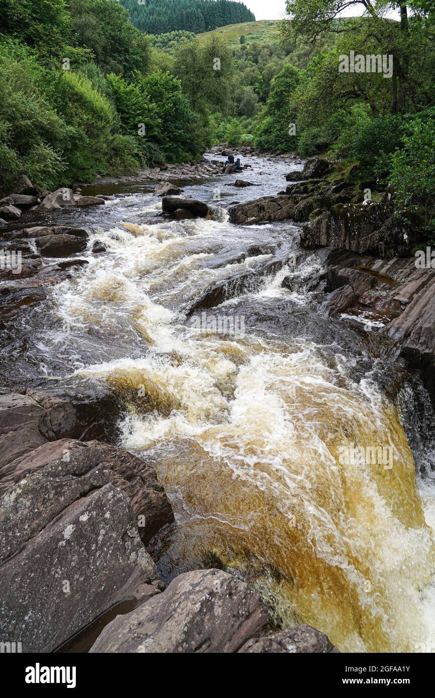 Scotland Scotish Waterful Cascading White Water from Lochs to Lakes in ...
