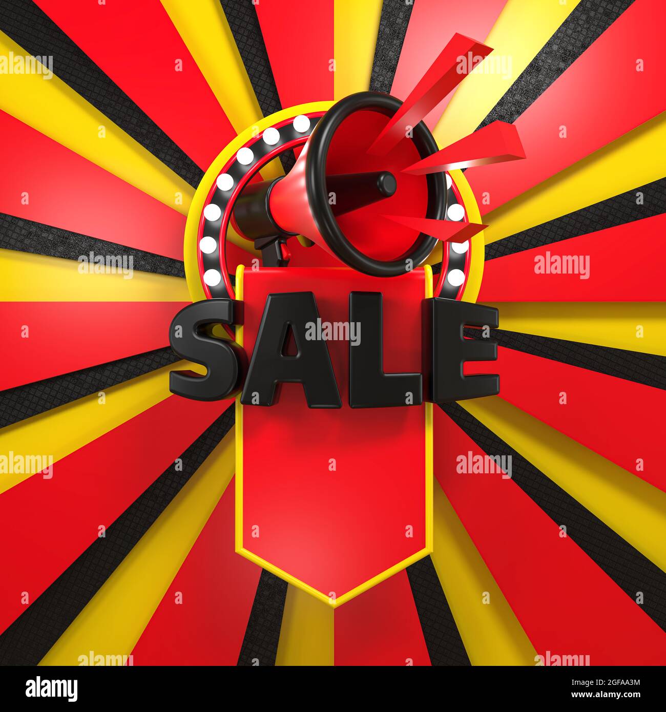 Colorful sale poster background with three-dimensional letters and ...