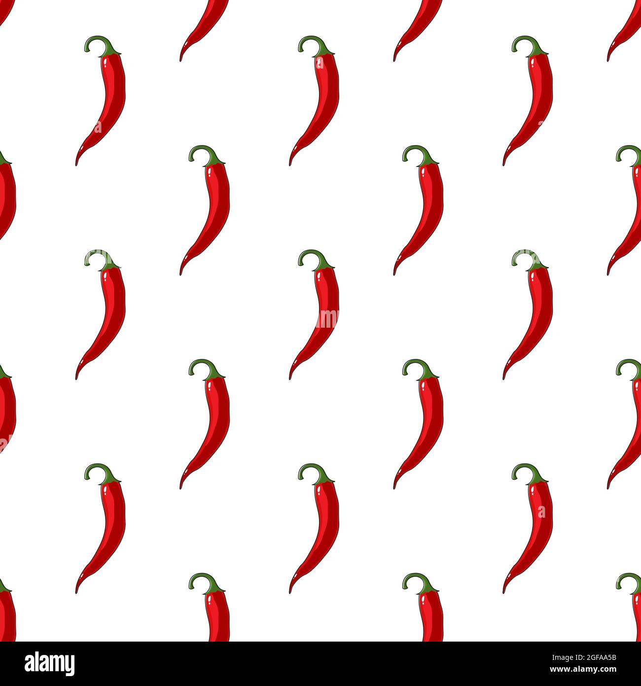 Red chilli peppers on a white background. Seamless background. design ...