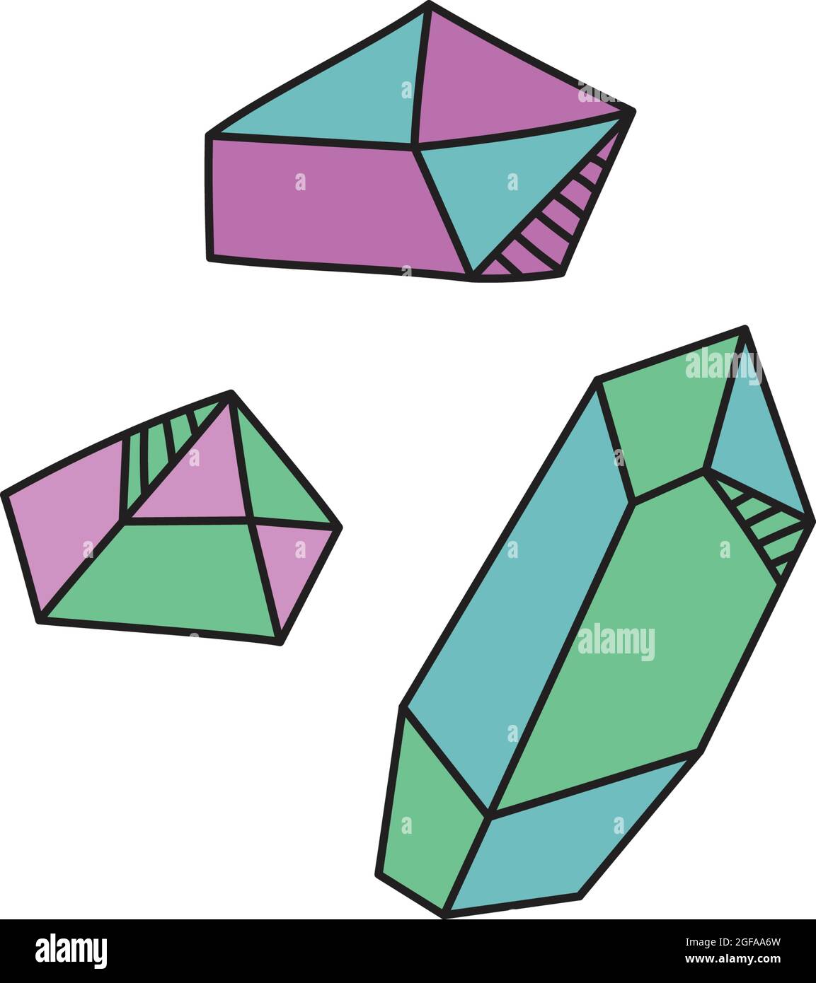 Witchcraft set drawn magic crystals Cut Out Stock Images & Pictures - Alamy