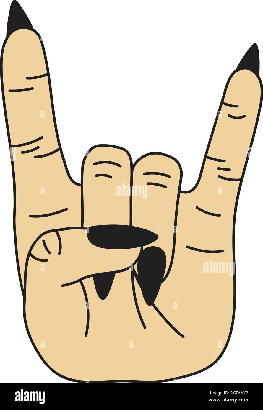 Rock gesture hand with nails vector illustration Stock Vector Image ...