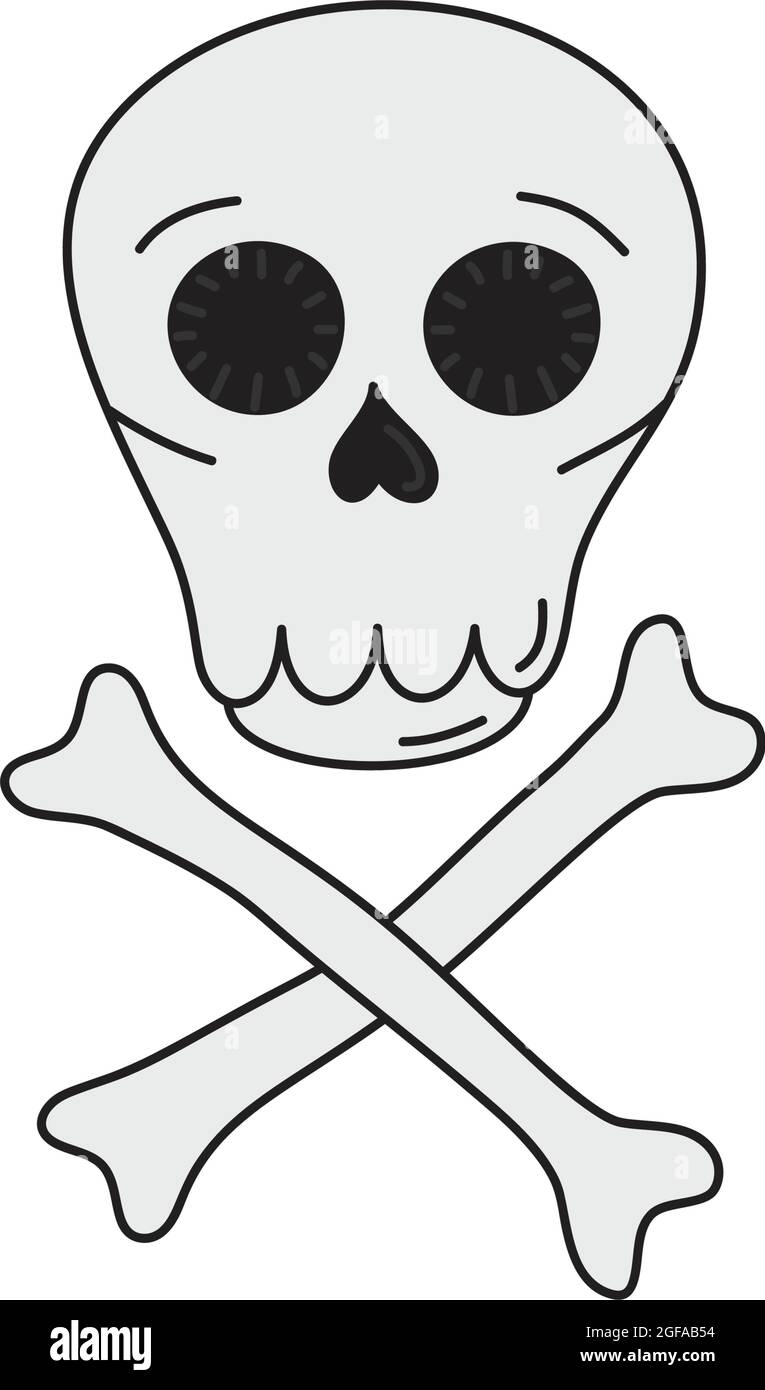 Skull and crossbones hand drawn vector sticker Stock Vector Image & Art ...