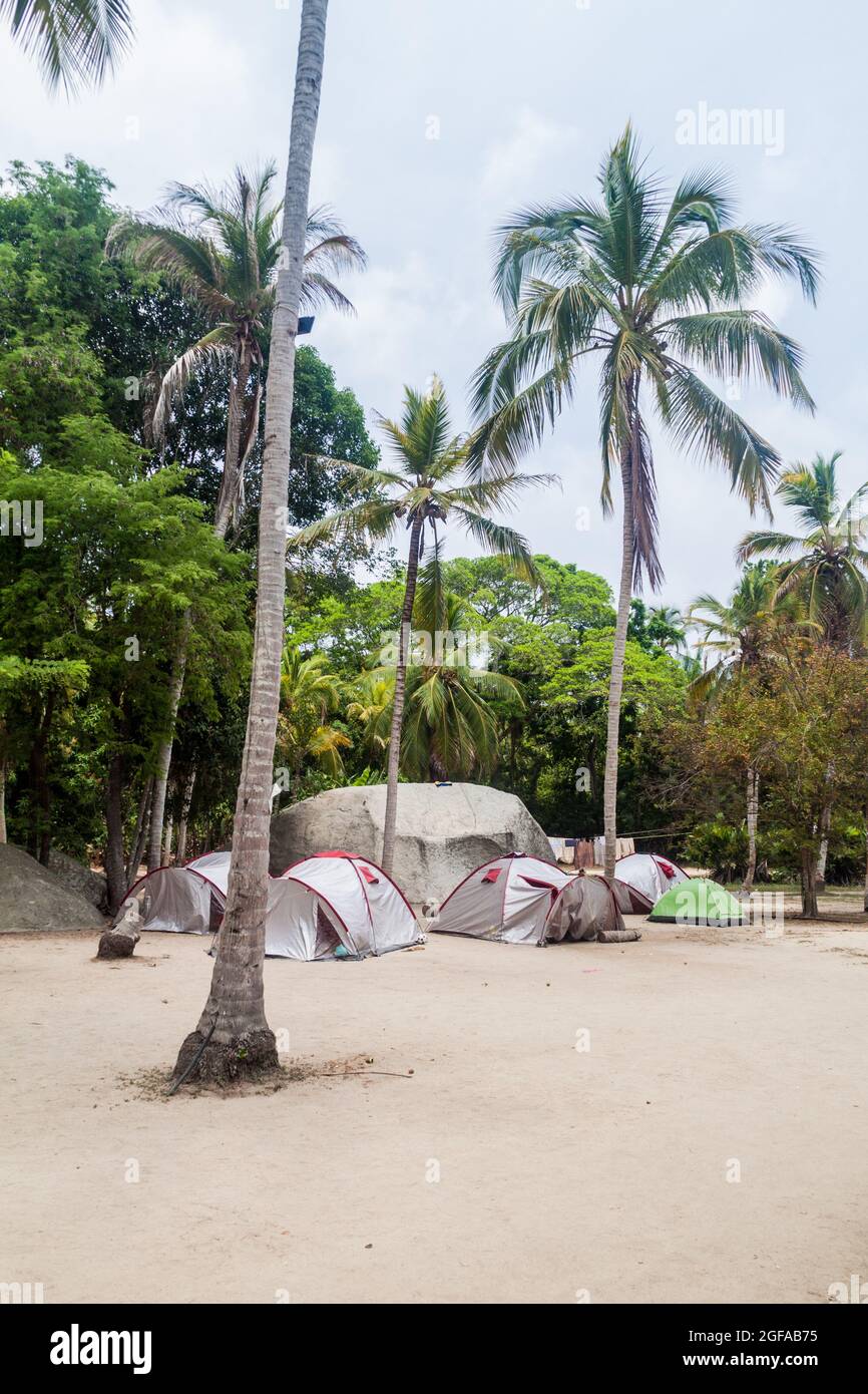 Camping site in Tayrona National Park, Colombia Stock Photo - Alamy