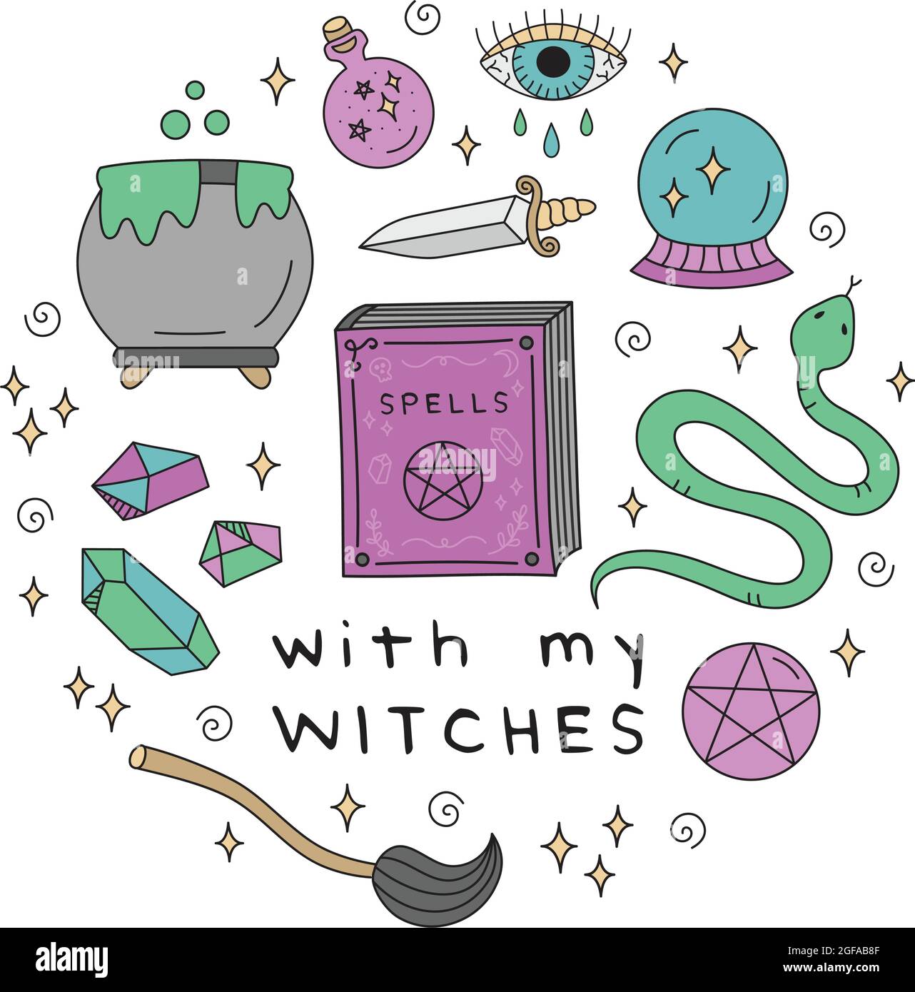 Set wizard witches magic Cut Out Stock Images & Pictures - Alamy