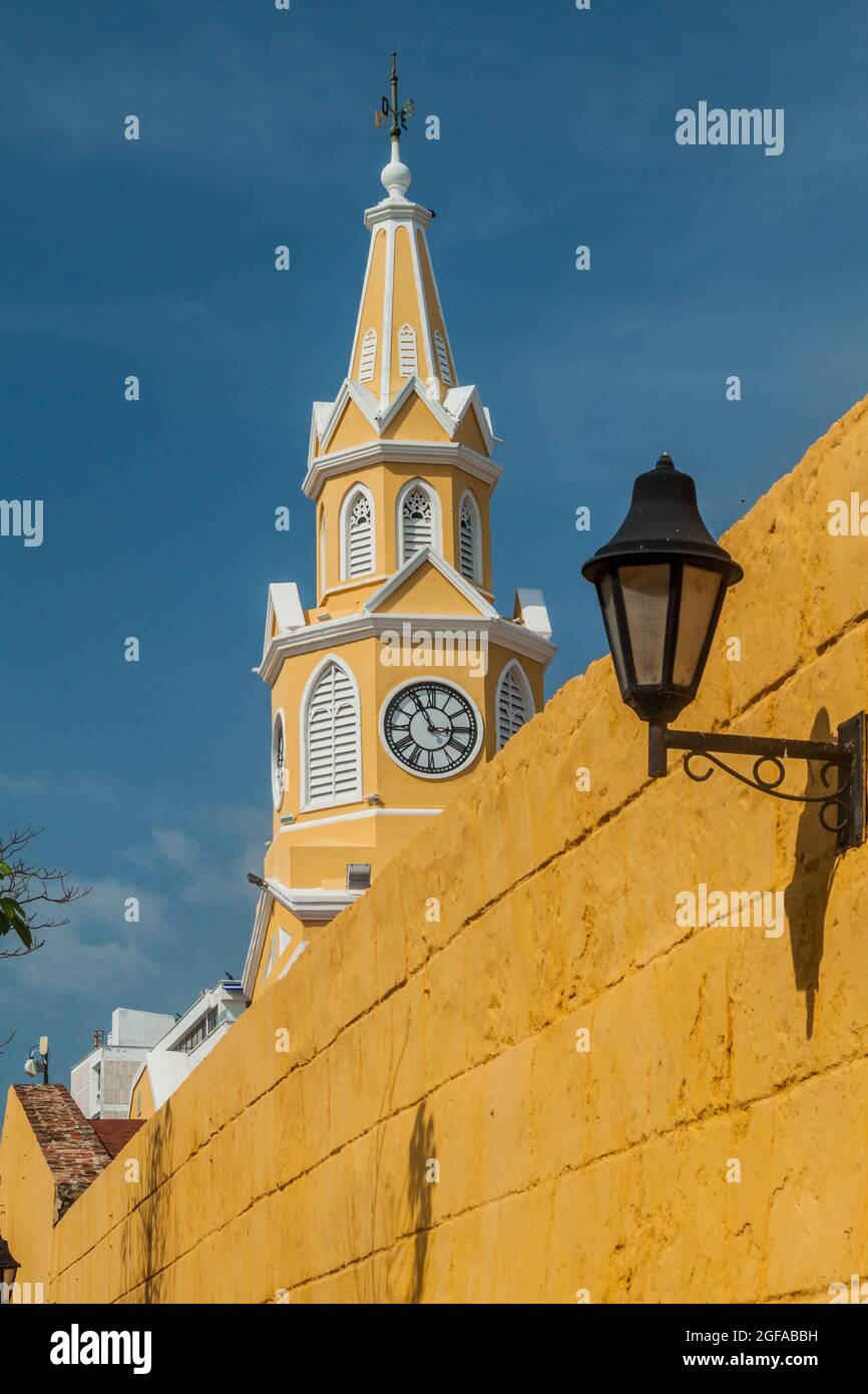 Old Clock tower in Cartagena de Indias, Colombia Stock Photo - Alamy