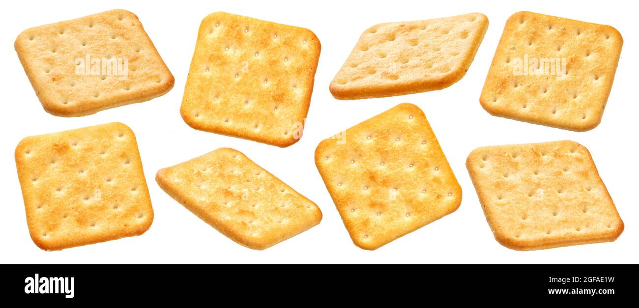 Crackers isolated on white background with clipping path Stock Photo ...