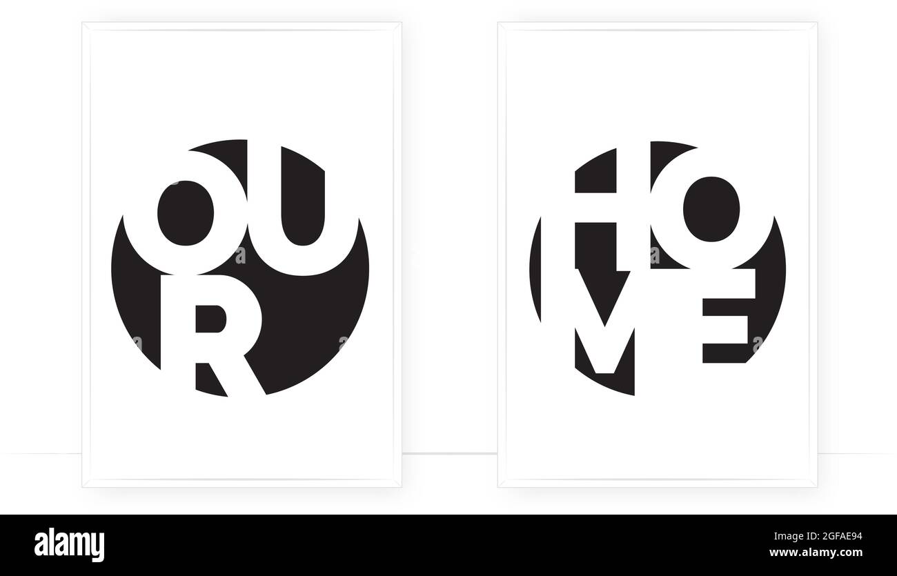 Our home, vector. Wording design, lettering. Modern scandinavian ...