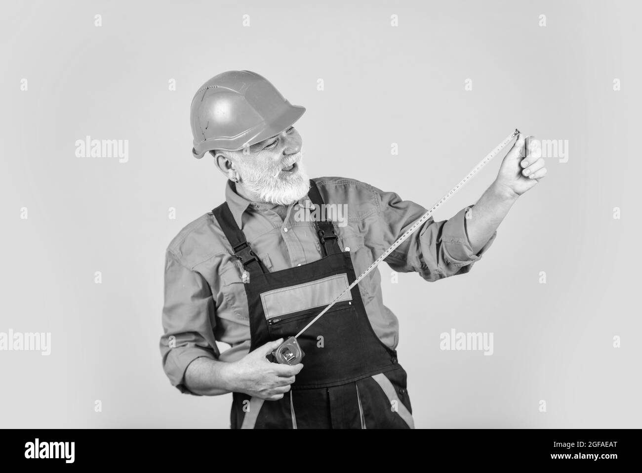 Confident worker. engineering and repair. happy carpenter. handyman ...