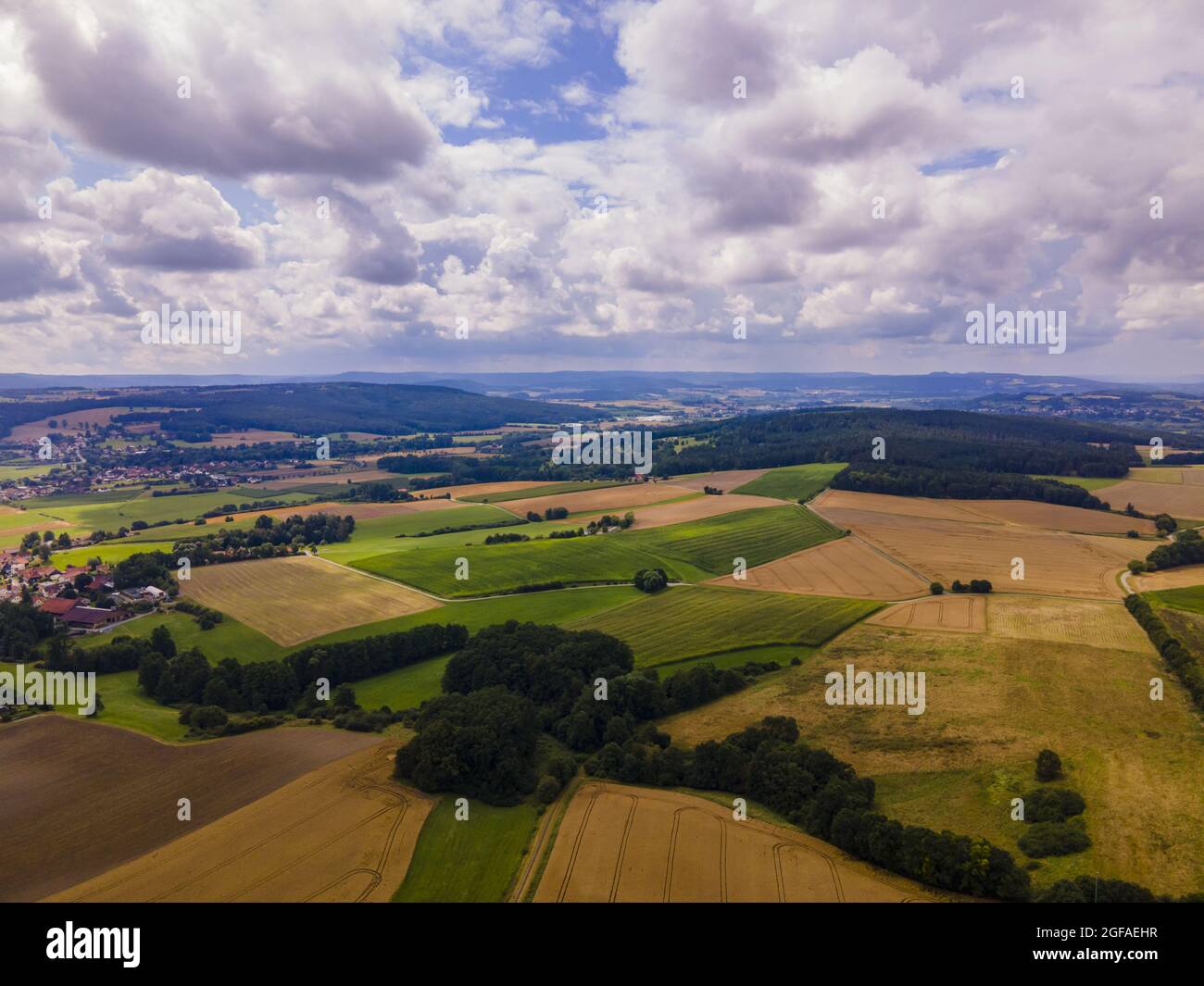 Aerial landscape of fresh farm lands Stock Photo - Alamy