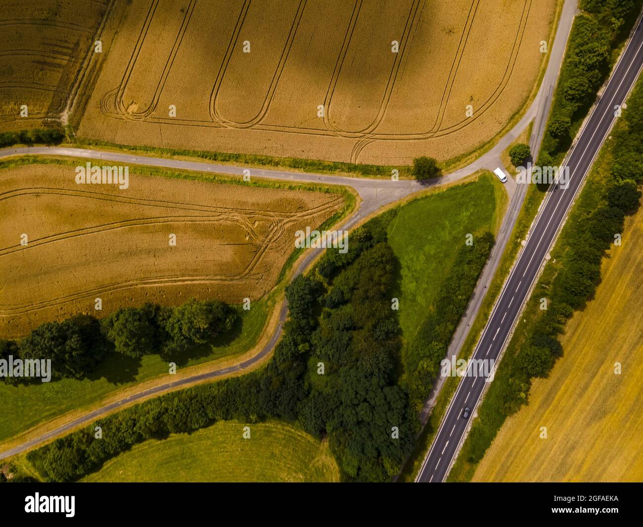 Aerial landscape of fresh farm lands Stock Photo - Alamy