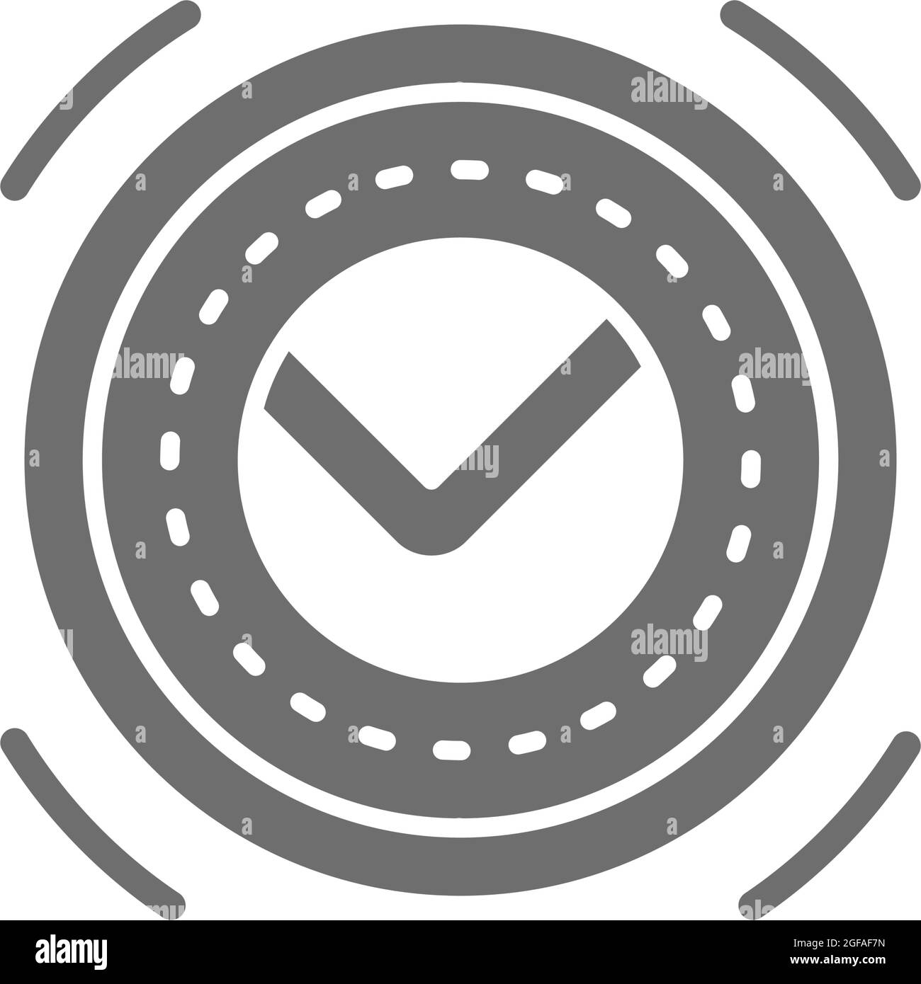 Tick, check mark, OK button, yes, verified, approved grey icon Stock ...