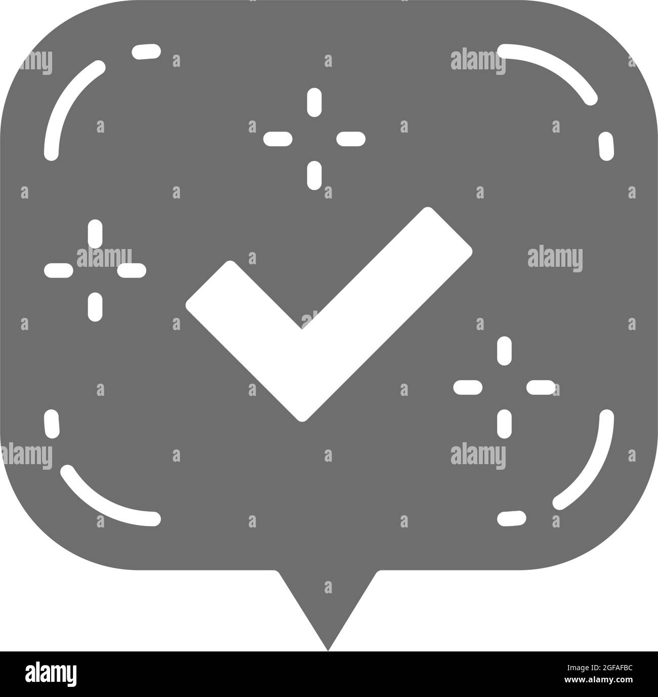 Check mark or tick notification in bubble, approved checkmark, accept ...