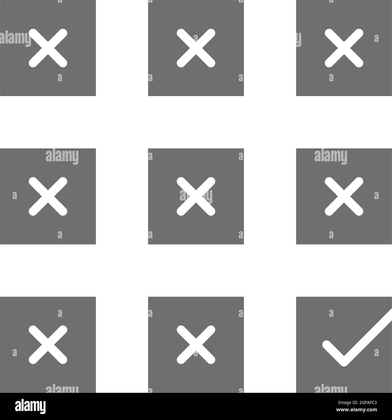 Right choice, check mark on ballot, checklist grey icon Stock Vector ...