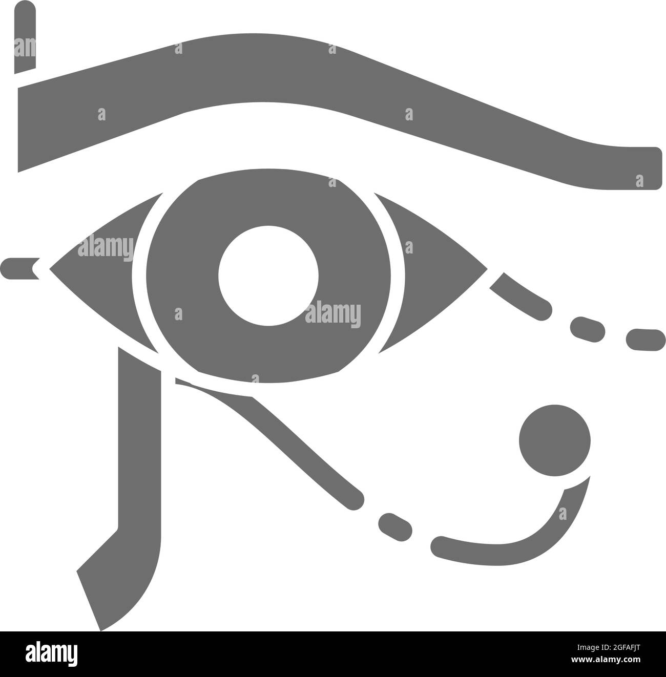 Eye of Horus, ancient egyptian moon grey icon Stock Vector Image & Art ...