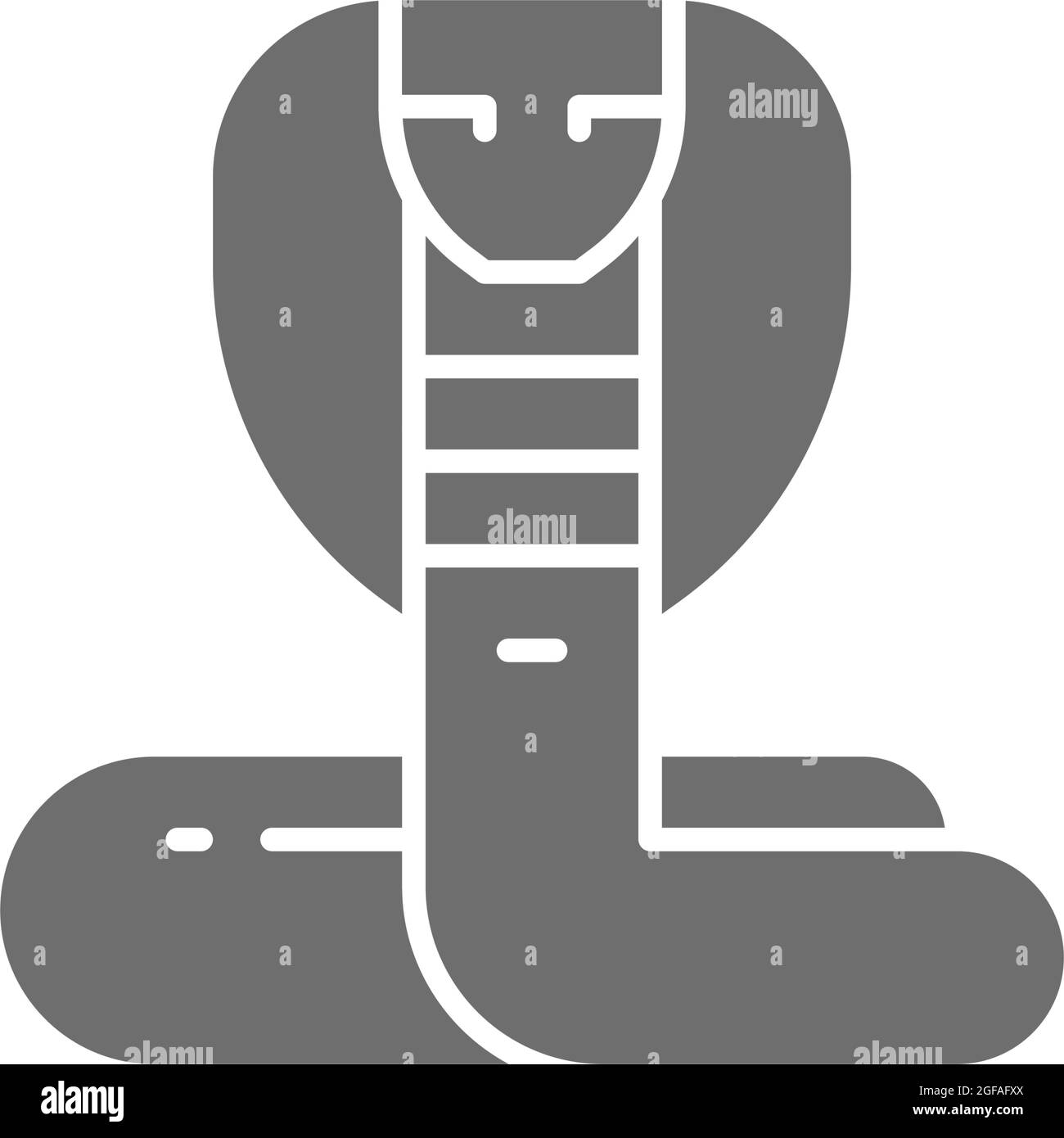 Cobra, snake grey icon. Isolated on white background Stock Vector Image ...