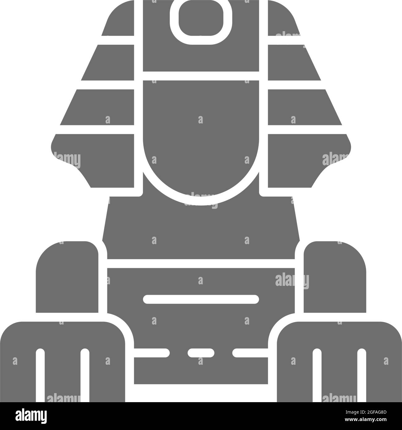 Egyptian Sphinx grey icon. Isolated on white background Stock Vector ...