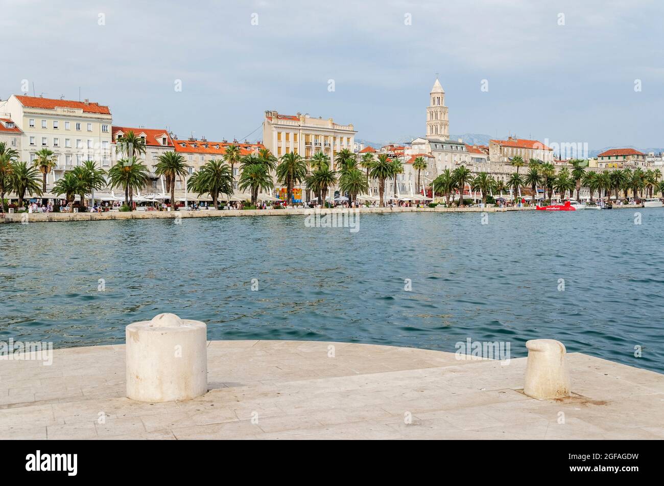 Picturesque view of Riva Promenade in Split. Split is the biggest ...
