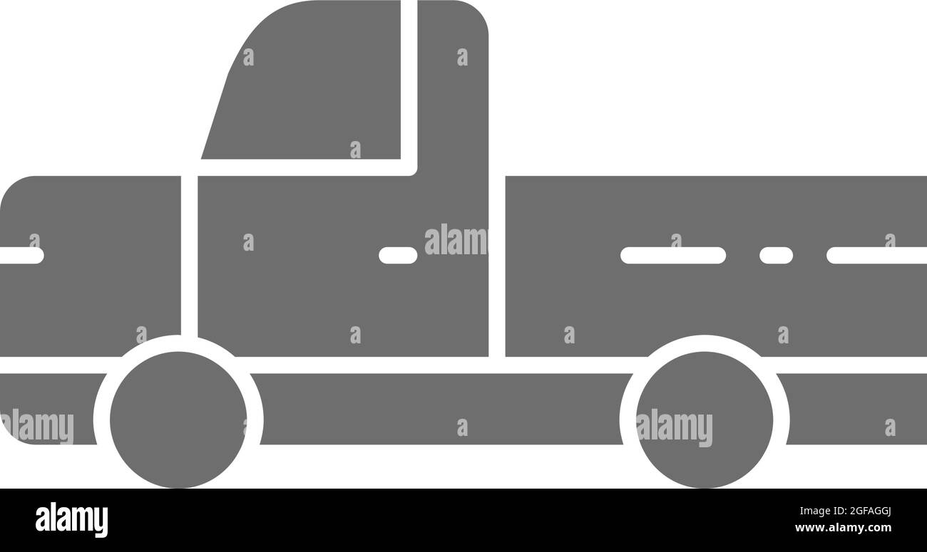 Pickup truck, pick-up car, vehicle grey icon Stock Vector Image & Art ...