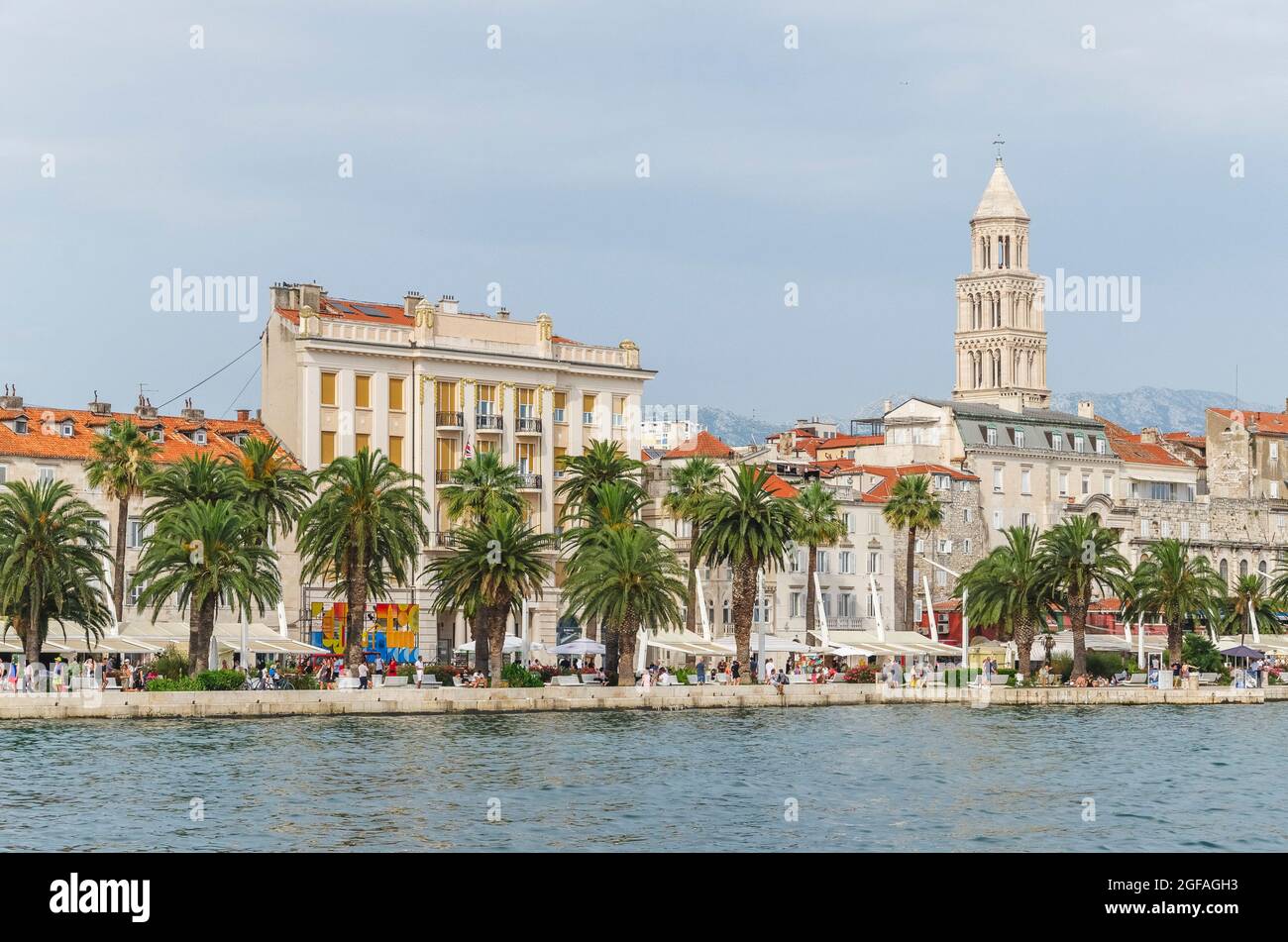 Picturesque view of Riva Promenade in Split. Split is the biggest ...