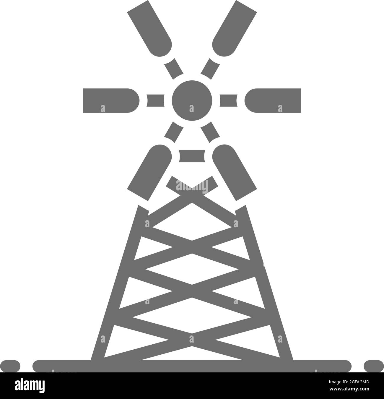 Farm windmill in village Black and White Stock Photos & Images - Alamy