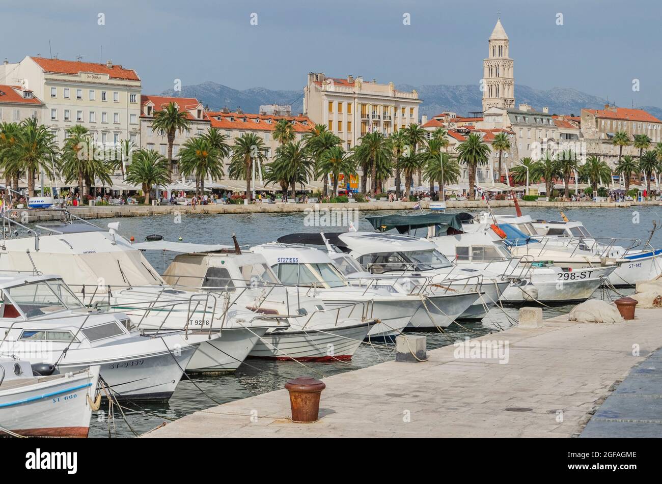 Picturesque view of Riva Promenade in Split. Split is the biggest ...