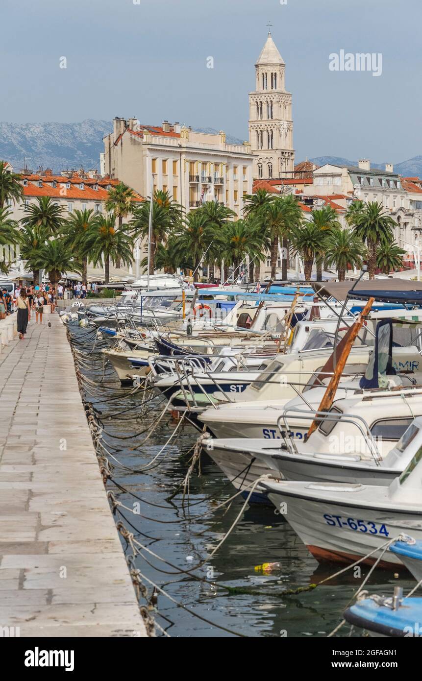 Picturesque view of Riva Promenade in Split. Split is the biggest ...