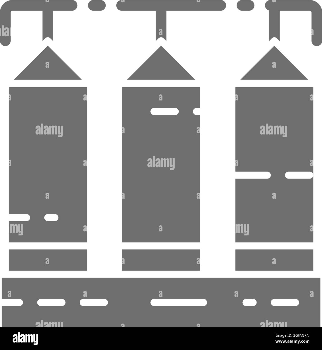 Grain silo, wheat factory, farm buildings grey icon Stock Vector Image ...