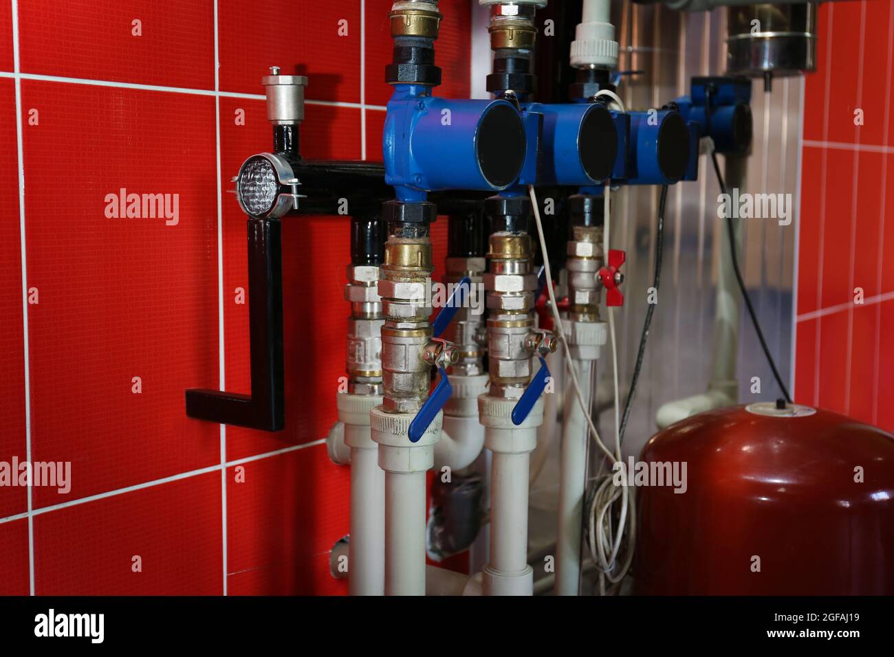 Heating system in a boiler room Stock Photo - Alamy