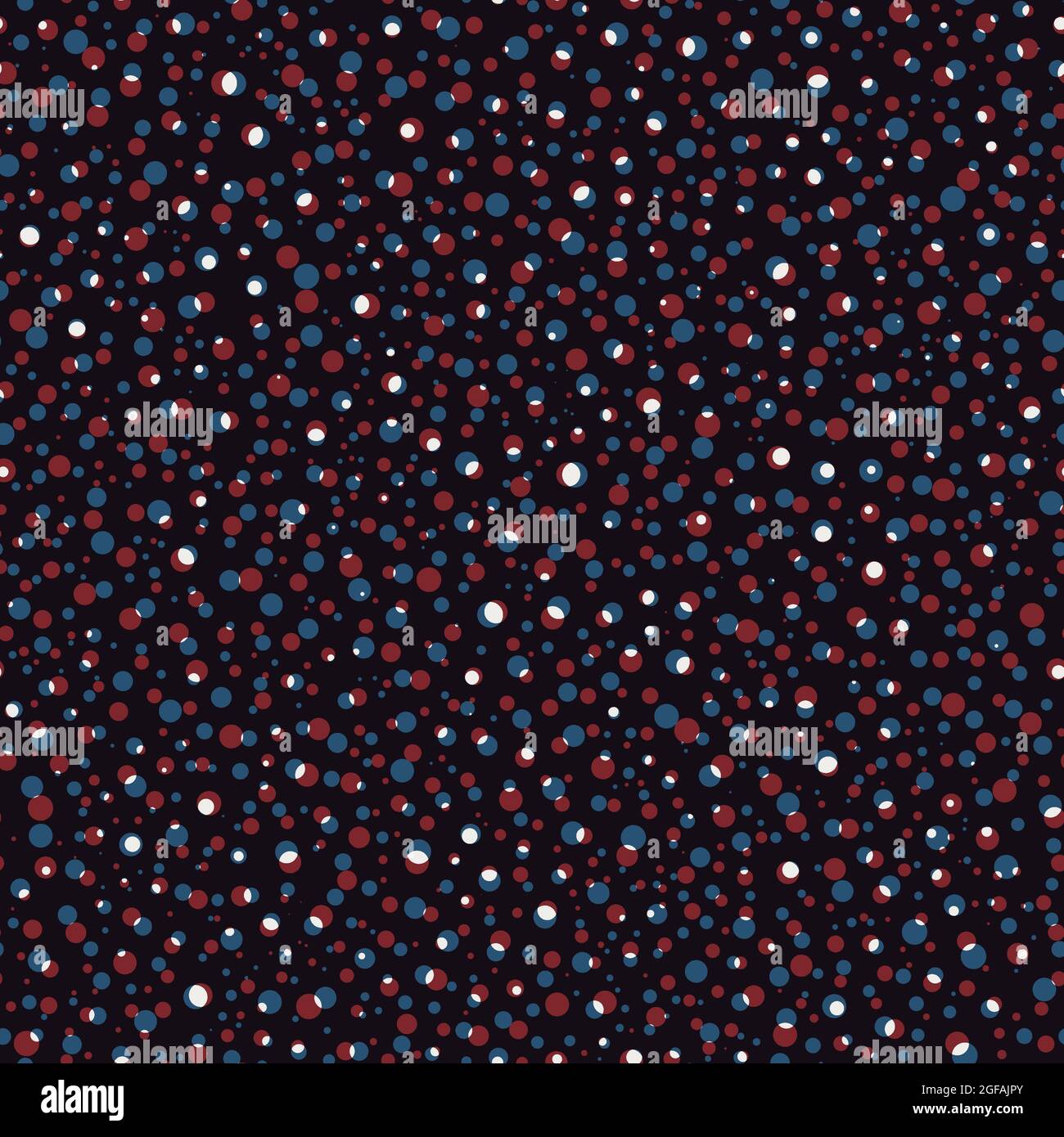 Seamless red and blue overlay circles and shapes pattern for surface ...