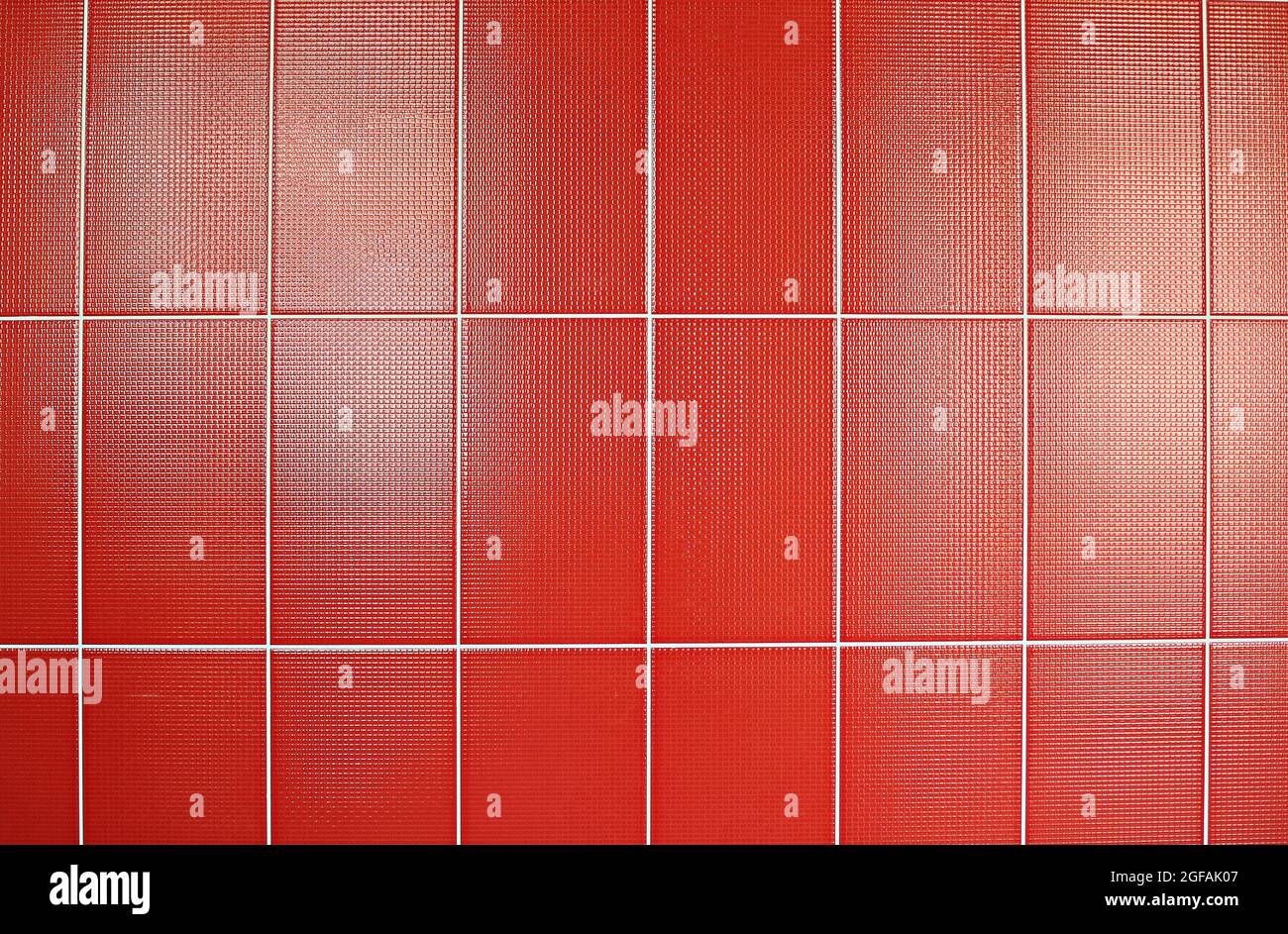 Red tiled wall background Stock Photo - Alamy