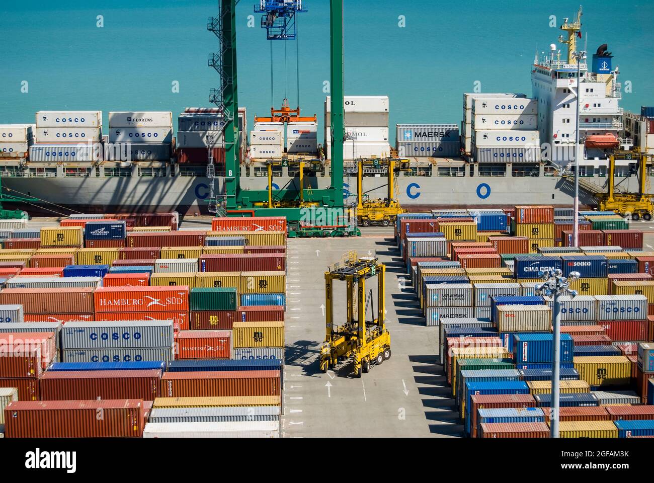Stacked containers, Container Port, Lyttelton Harbour, Lyttelton, Banks ...
