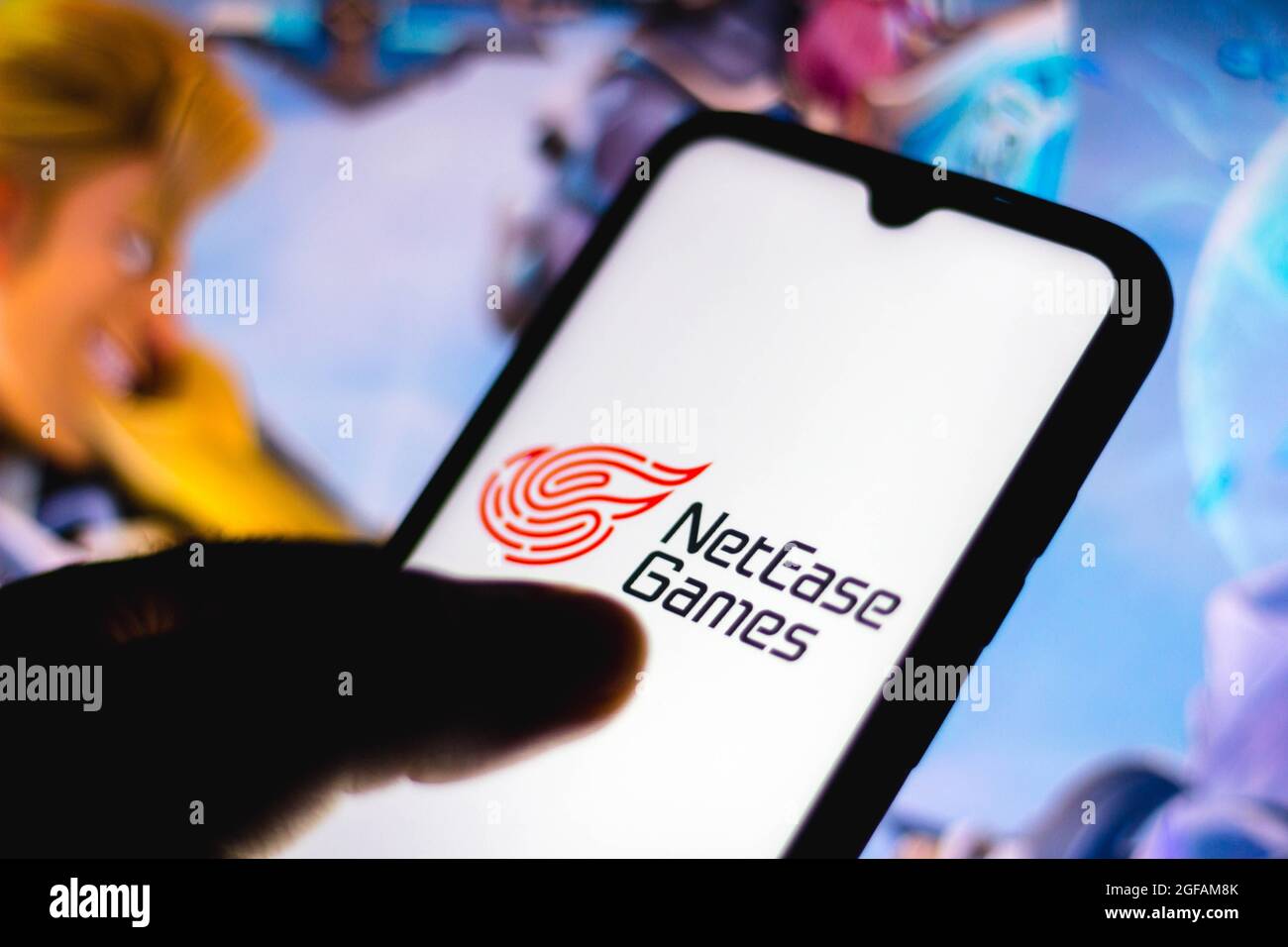 In this photo illustration the NetEase Games logo seen displayed on a ...