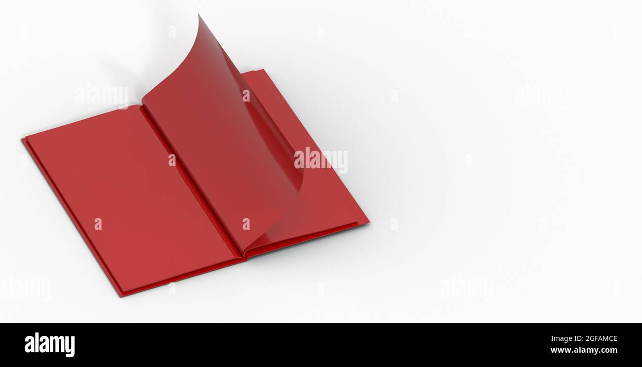 3D render of a blank red book isolated on a white background Stock ...