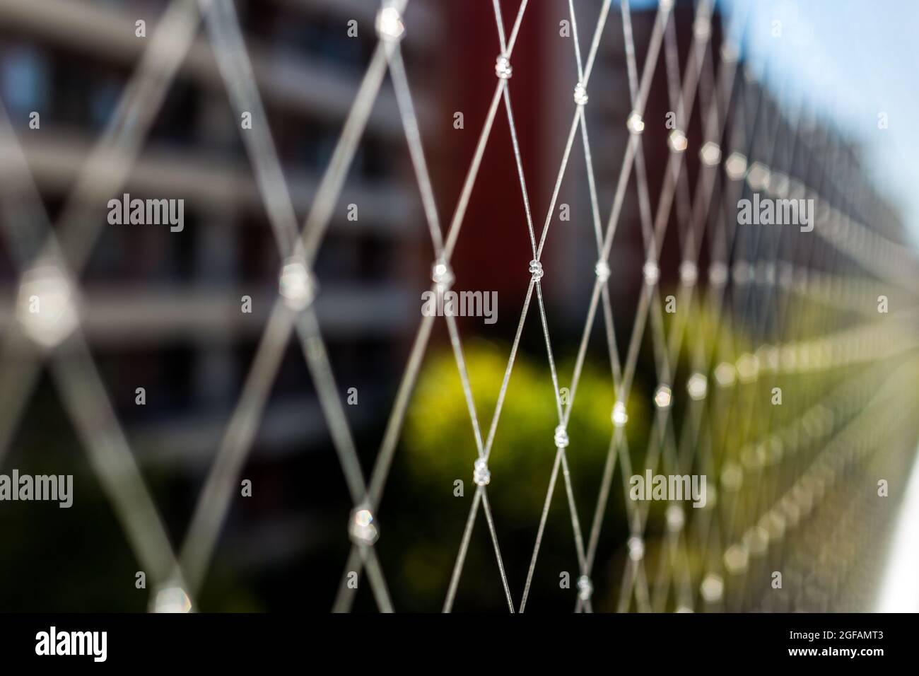 Transparent safety net. Child and pet protection net. For balcony and ...