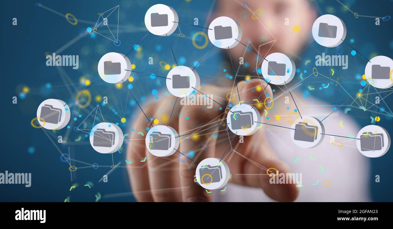 3D rendering illustration of data Internet infrastructure concept ...