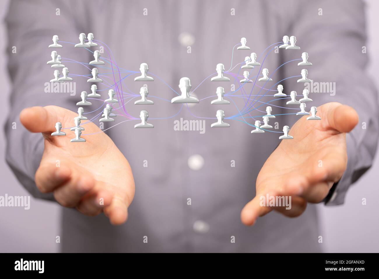 Illustration of hierarchy connection team group Stock Photo - Alamy