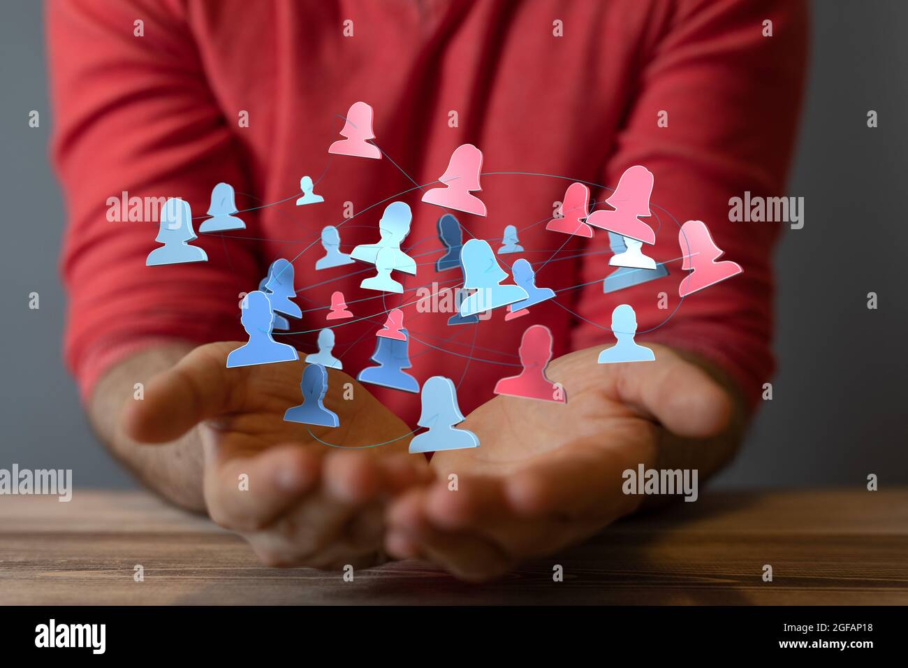 Illustration of home office conference digital Network and data concept ...