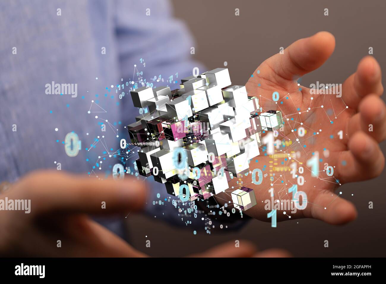 3D rendering of data Internet infrastructure concept with an abstract ...